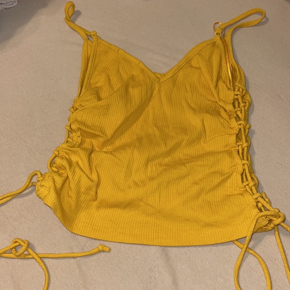 Ambiance | Tops | Yellow Spaghetti Strap Top With Adjustable Cut Outs ...